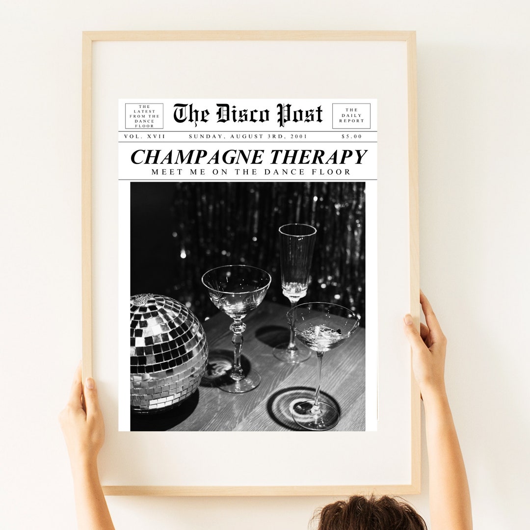 Newspaper Prints Trendy Wall Art Colorful Print Minimal Wall Art ...