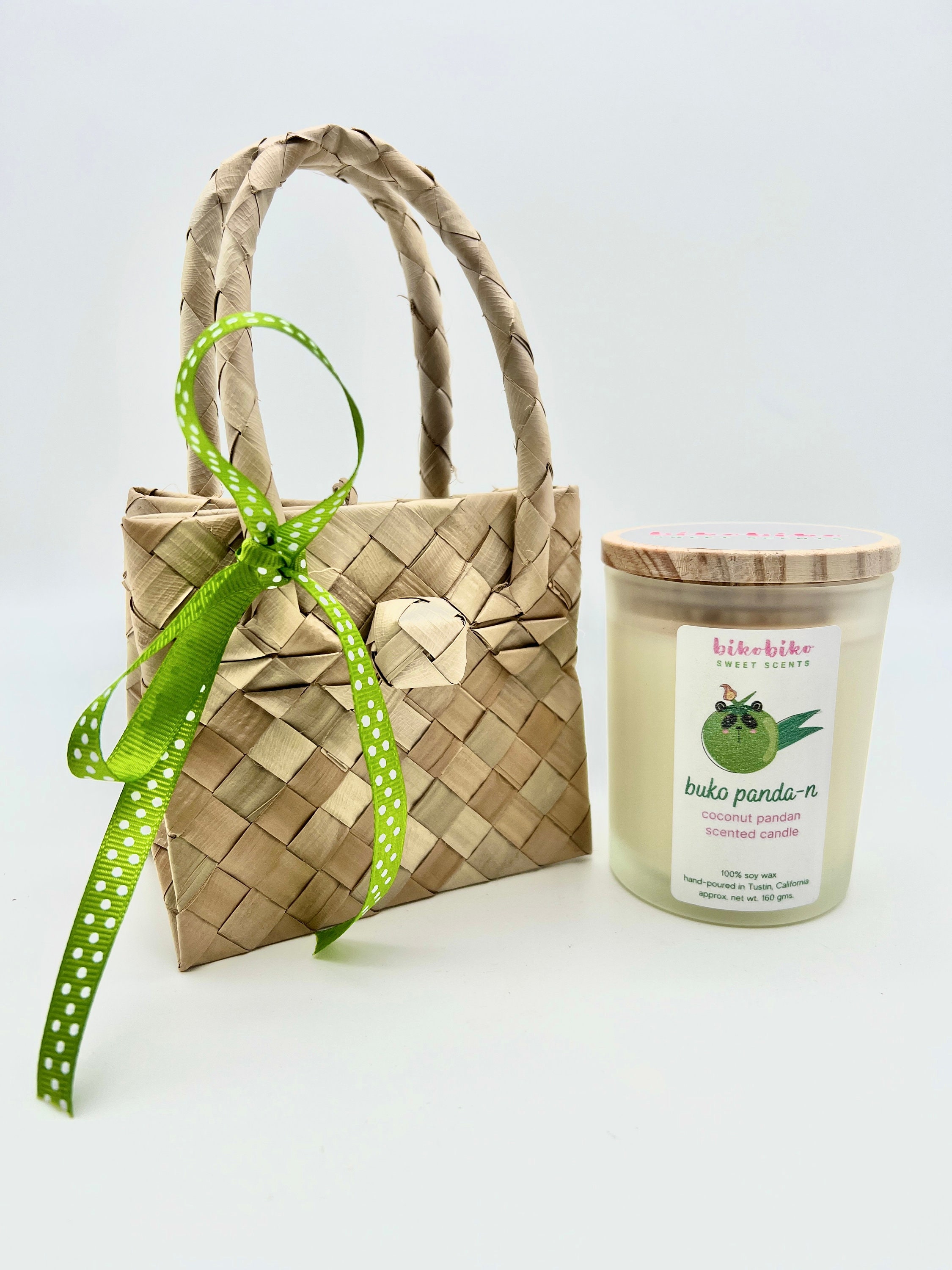 Coconut Pandan Soy Candle buko Panda-n With Handwoven Gift Bag/box - Etsy