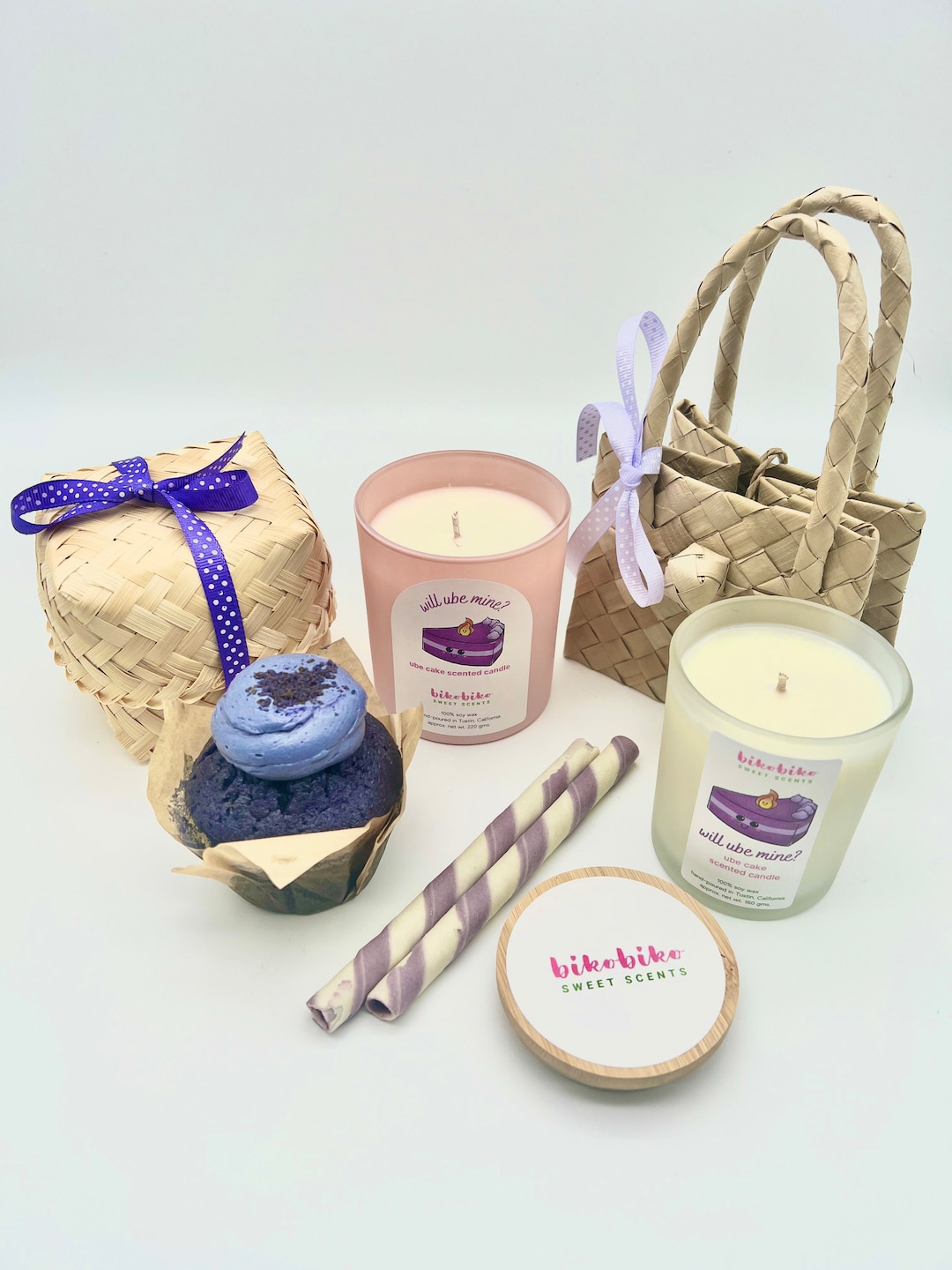 Ube Cake Soy Candle will Ube Mine With Handwoven Gift Bag/box - Etsy