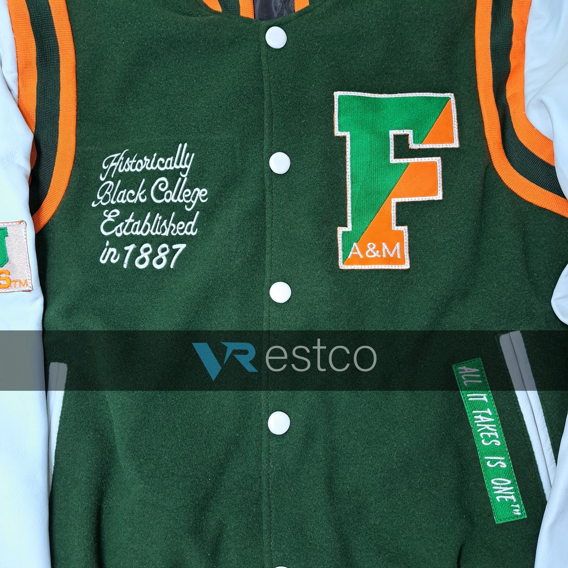 Florida A&M Varsity Jacket, Vintage Style Motto Letterman Bomber Jacket ...