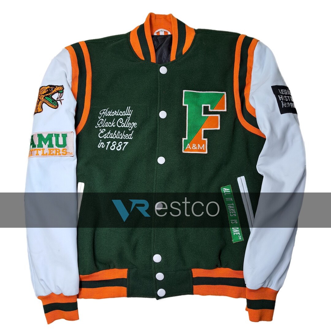 Florida A&M Varsity Jacket, Vintage Style Motto Letterman Bomber Jacket ...