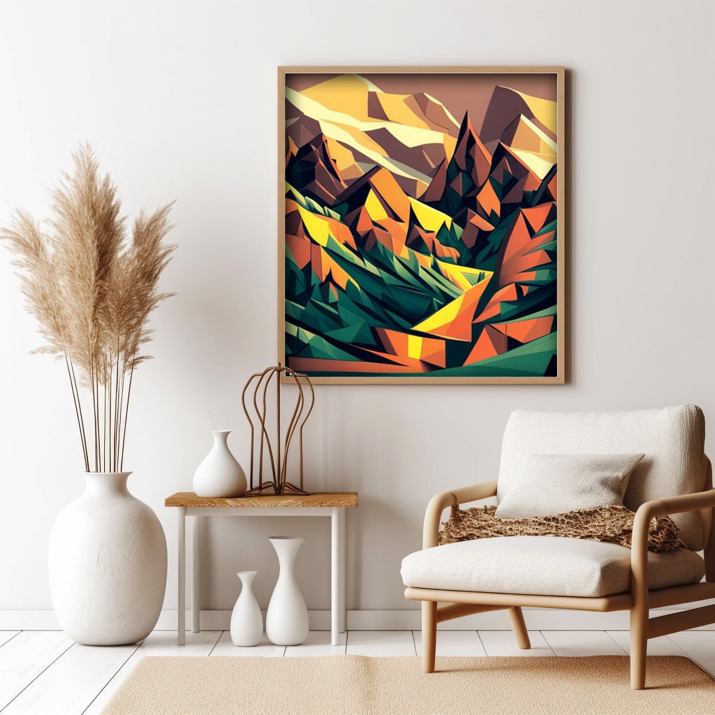 Rocky Mountain National Park Cubism Wall Art | Instant Digital Download ...