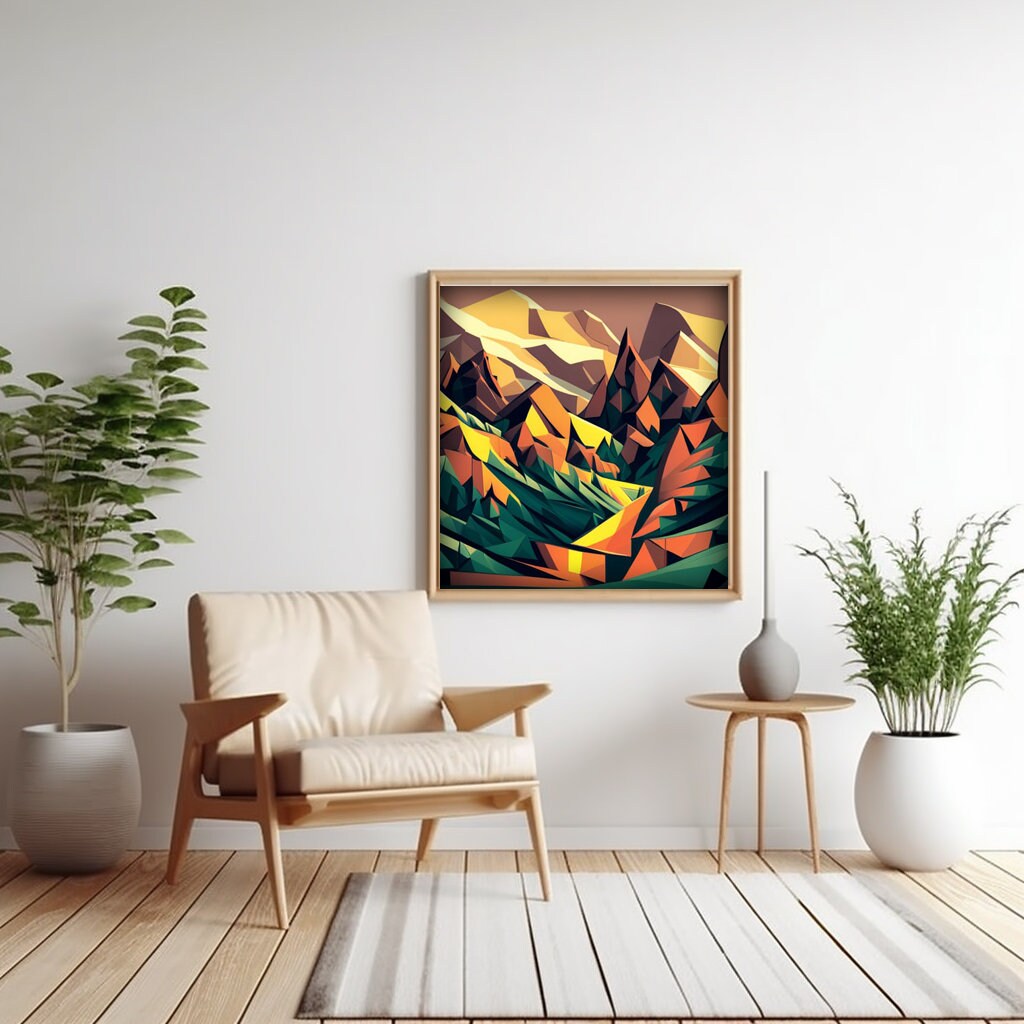 Rocky Mountain National Park Cubism Wall Art | Instant Digital Download ...
