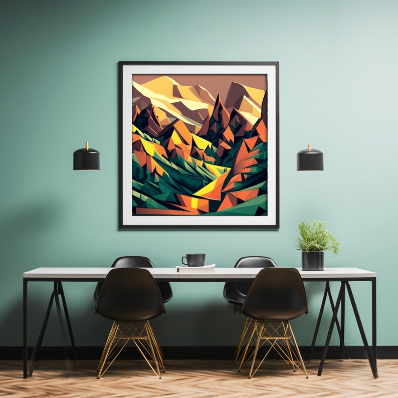 Rocky Mountain National Park Cubism Wall Art | Instant Digital Download ...