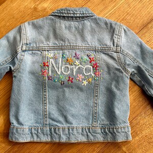 Personalised Name Hand Embroidered Denim Jacket Children - Etsy