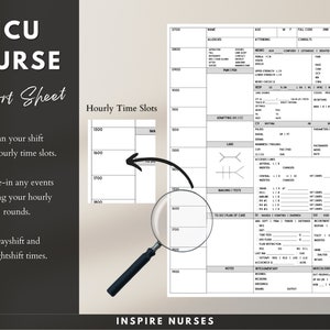 ICU Nurse Report Sheet With Hourly Rounding, ICU Nursing Report Sheet ...