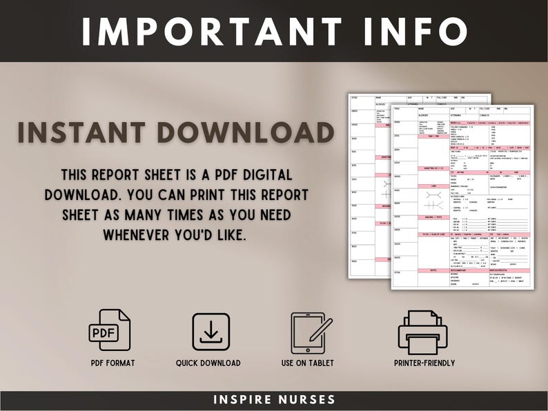 ICU Nurse Report Sheet With Hourly Rounding, ICU Nursing Report Sheet ...