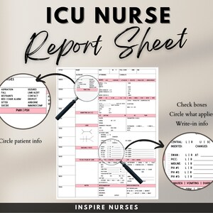 ICU Nurse Report Sheet With Hourly Rounding, ICU Nursing Report Sheet ...