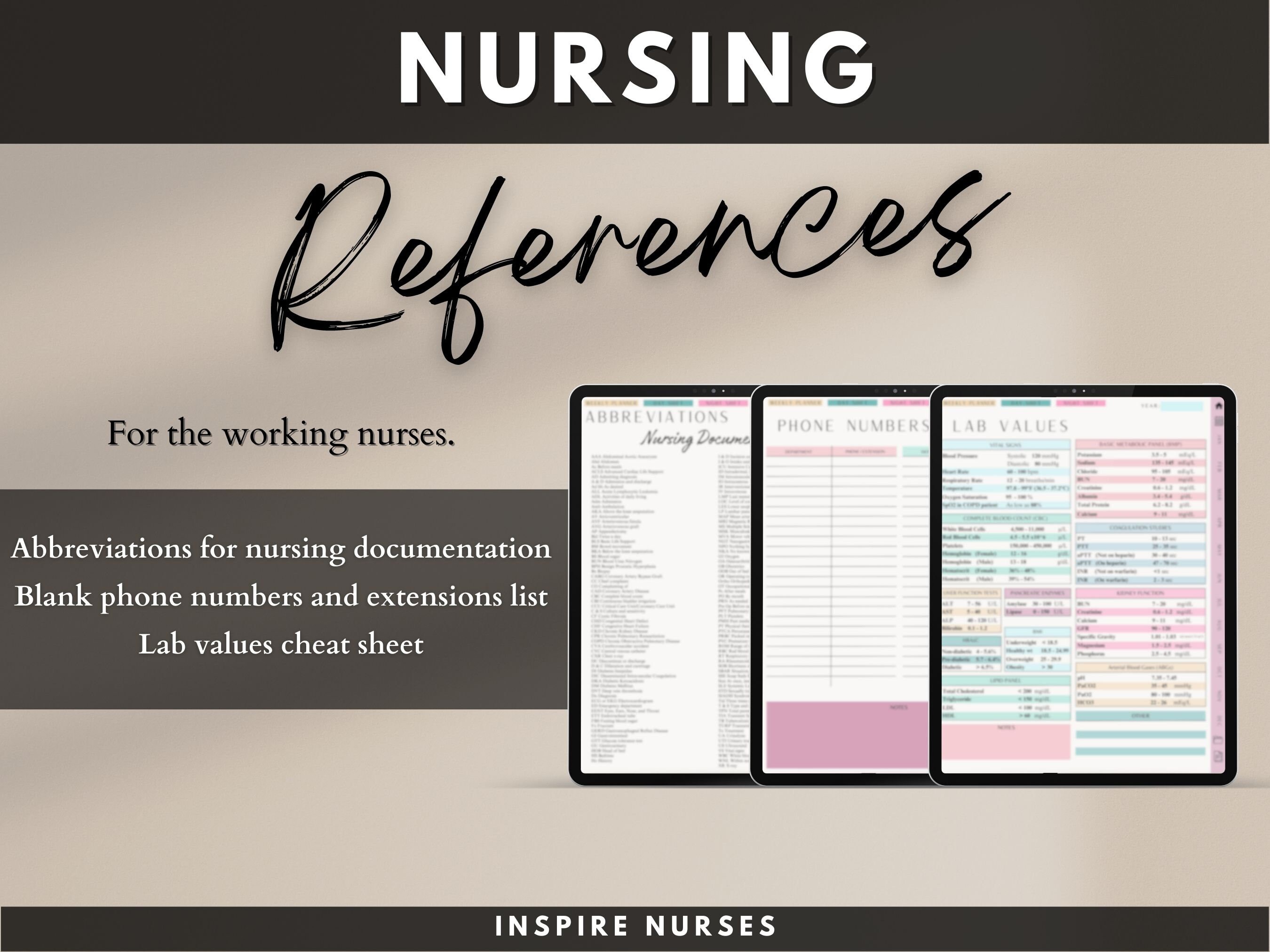 Nurse Planner, Undated Nursing Planner, Digital Planner, Nursing Notes ...
