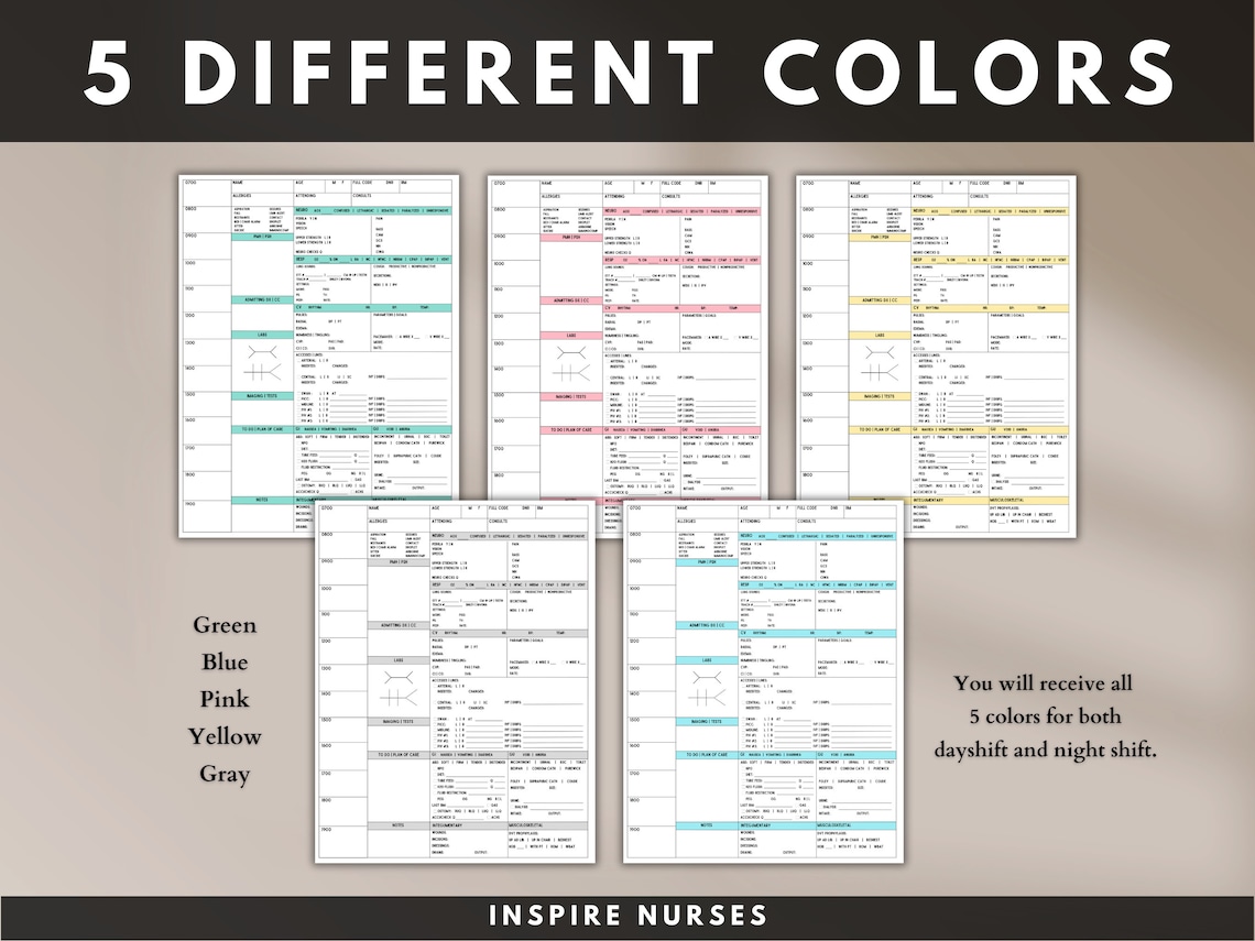 ICU Nurse Report Sheet With Hourly Rounding ICU Nursing - Etsy