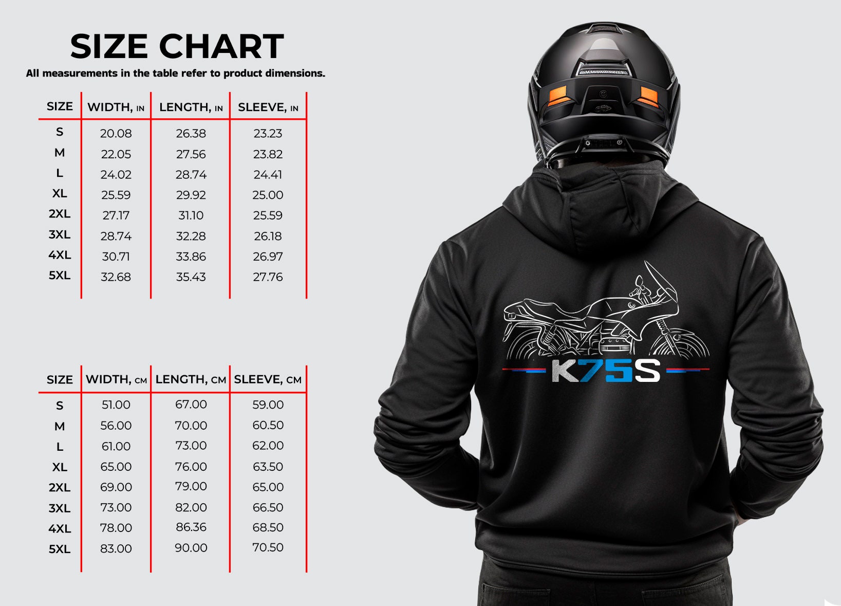 BMW K75S Motorcycle Hoodies BMW Motorrad Pullover Hoodie - Etsy