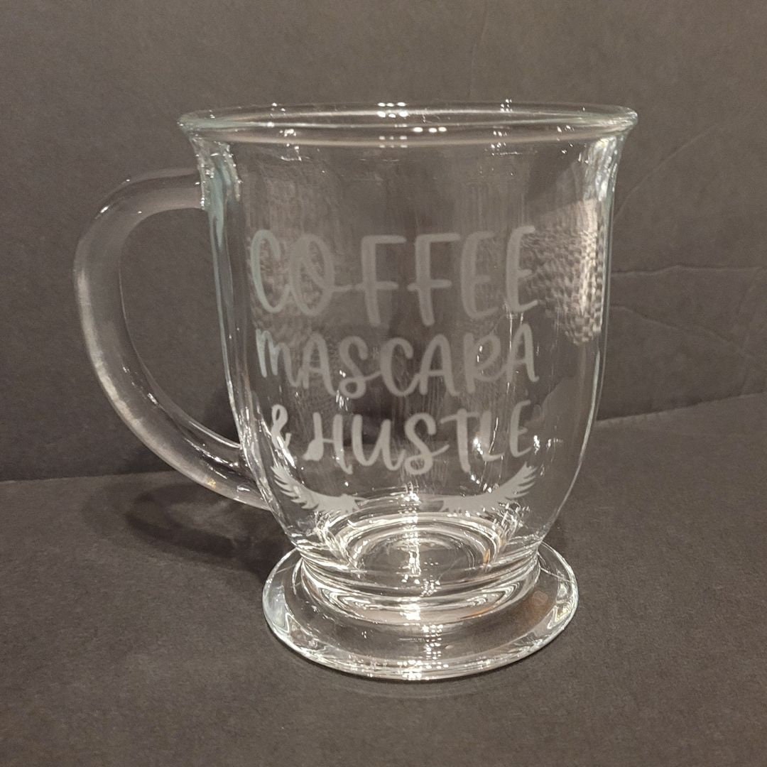 Etched Glass Coffee Mug - 16 Oz. - Etsy