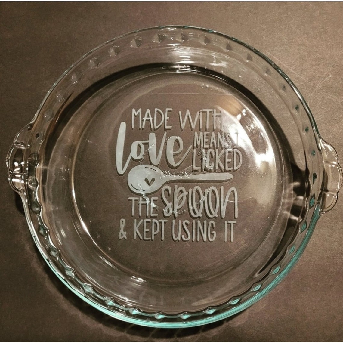 Etched Glass Pie Plate - Etsy