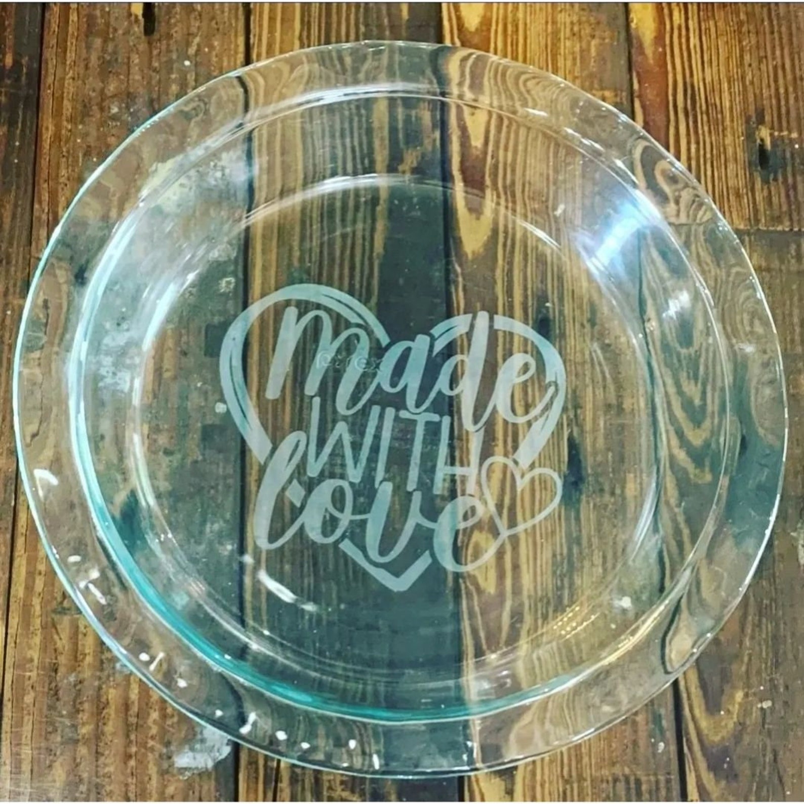 Etched Glass Pie Plate - Etsy