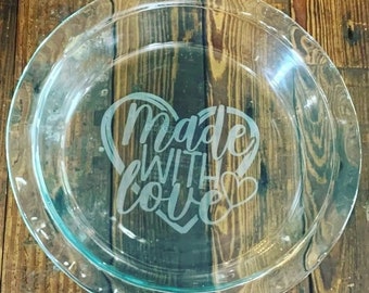 Glass Etched Customized Pie Plate - Etsy