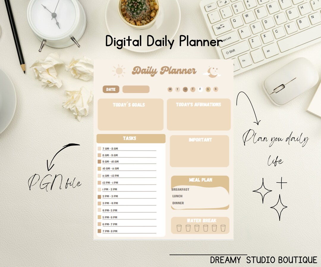 Digital Daily Planner, Printable Daily Planner, Planner, Minimalist ...