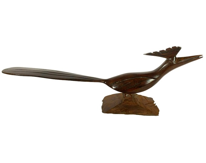 Vintage Ironwood Carving Road Runner Bird Hand Carved Southwestern ...