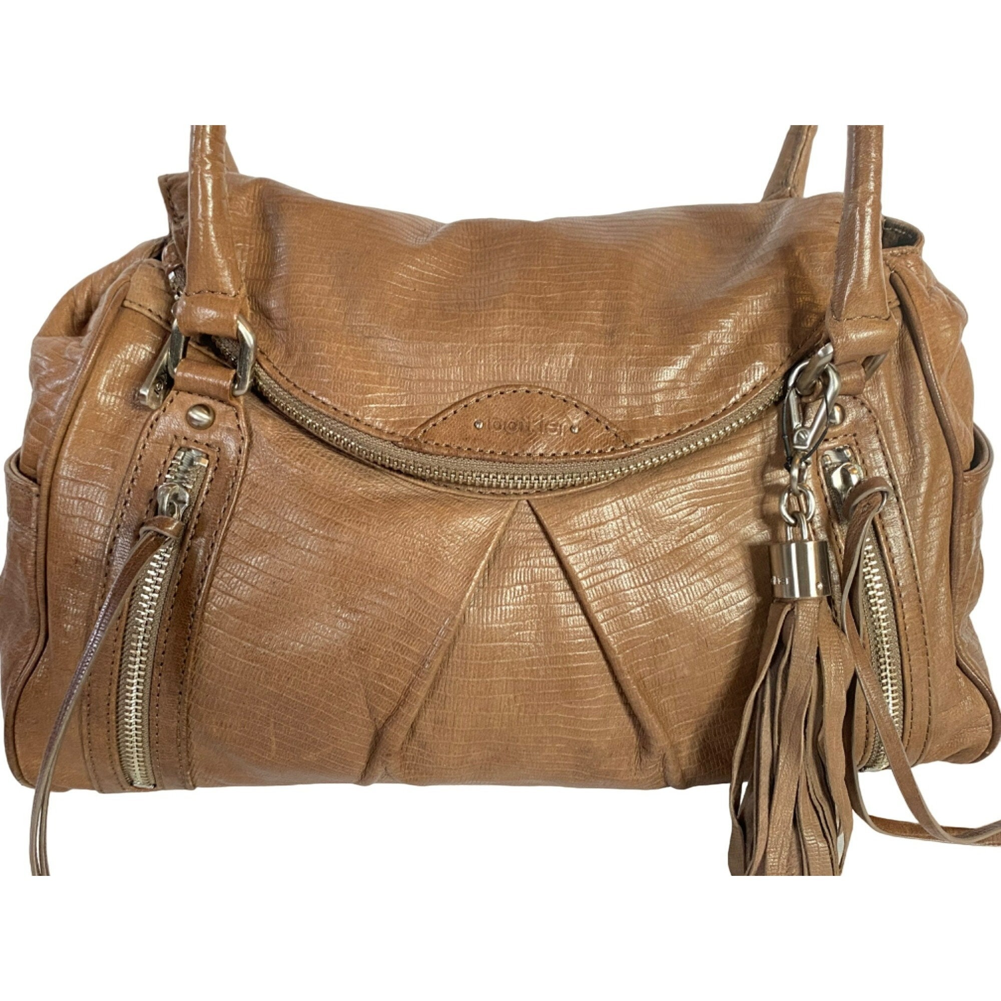 Vintage Botkier Morgan Brown Tan Leather Shoulder Bag Satchel Medium ...