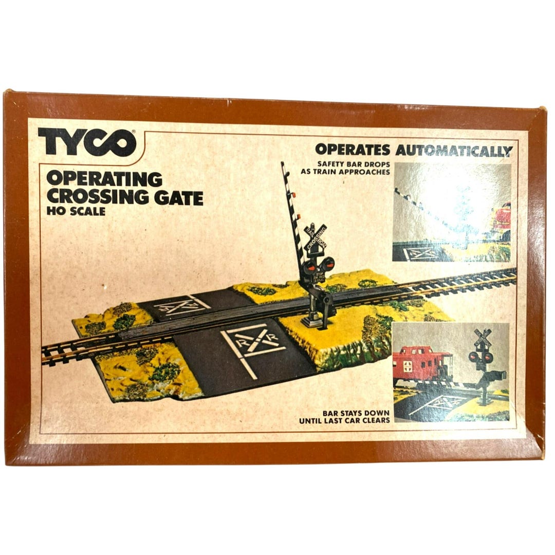 Vintage Train Tyco 908 HO Scale Operating Crossing Gate Platform Parts ...