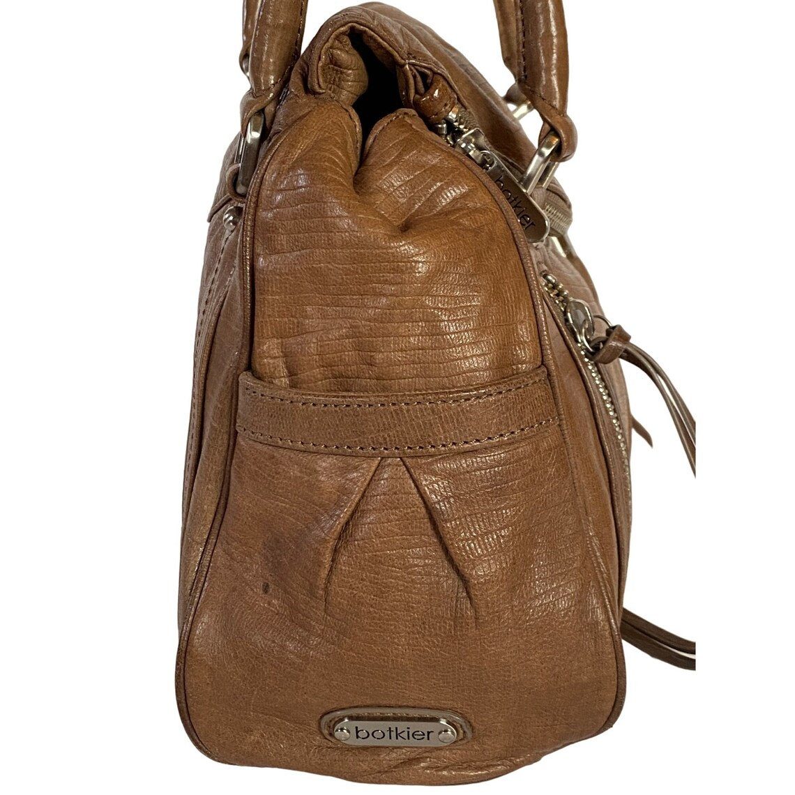 Vintage Botkier Morgan Brown Tan Leather Shoulder Bag Satchel Medium ...