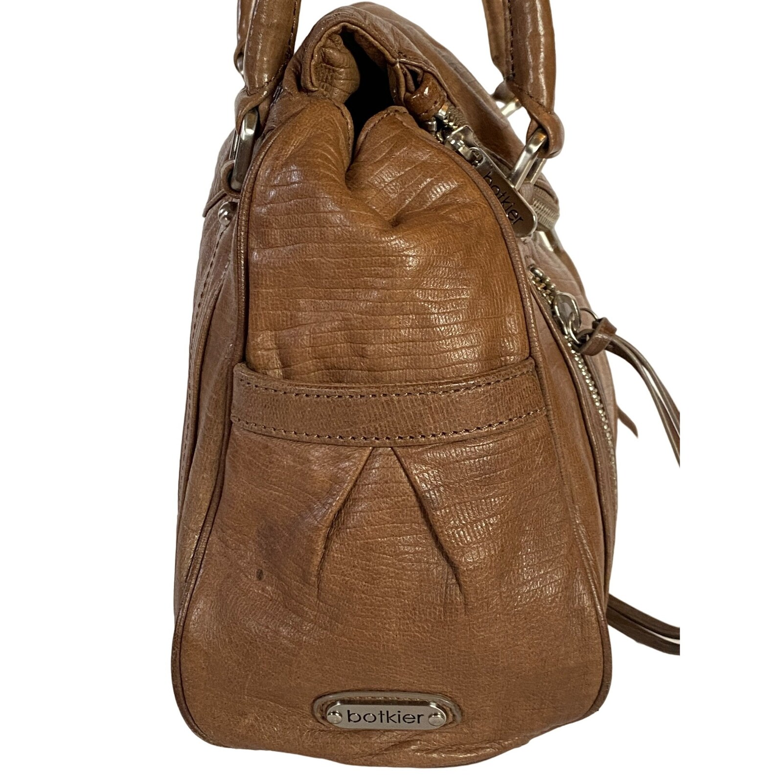 Vintage Botkier Morgan Brown Tan Leather Shoulder Bag Satchel Medium ...