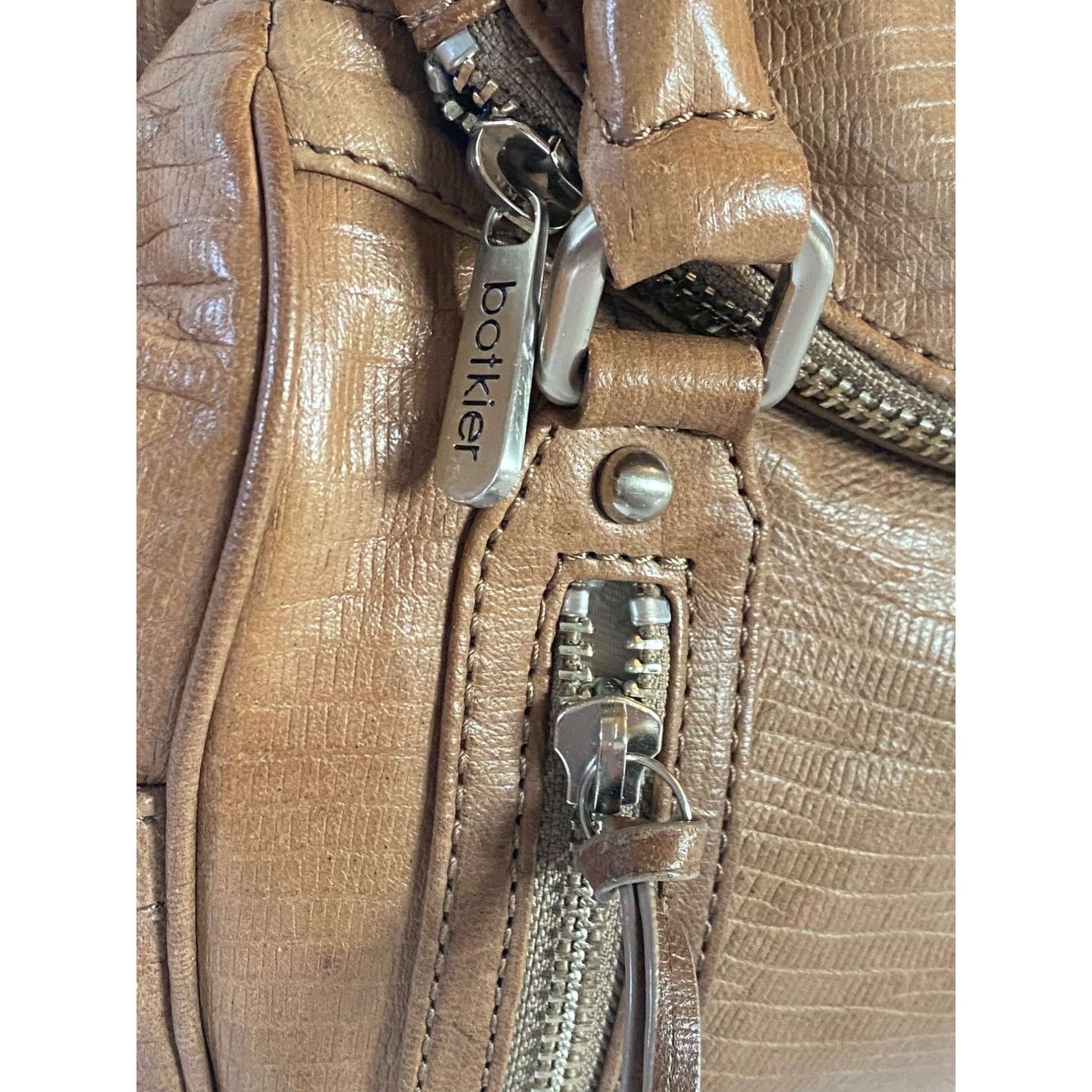 Vintage Botkier Morgan Brown Tan Leather Shoulder Bag Satchel Medium ...