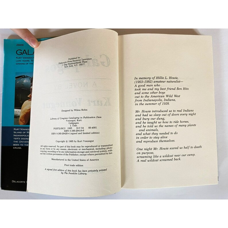 GALAPAGOS Kurt Vonnegut First Edition 1st Edition First - Etsy