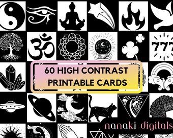 PRINTABLE Colourful High Contrast Baby Cards. Outer Space Colourful ...