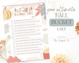 Fall Bucket List 2 Options Included 1 Filled Bucket List and - Etsy