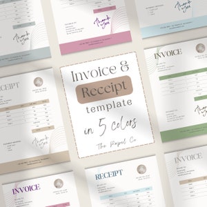 Editable Invoice & Receipt Canva Template Bundle Invoice Template ...