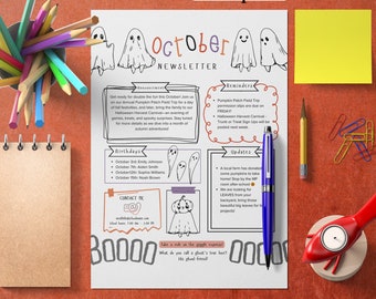 June Newsletter Template, Editable Newsletter, Monthly Newsletter ...