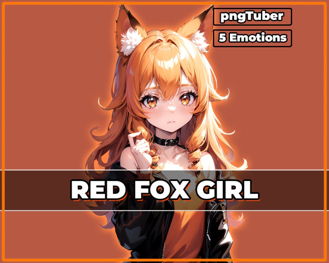 Pngtuber, Red/orange Fox Girl 2d Vtuber / Premade & Presetup Model With ...