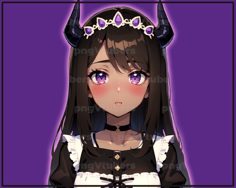 Pngtuber, Dark Demon Girl 2d Vtuber / Premade & Presetup Model With 5 ...