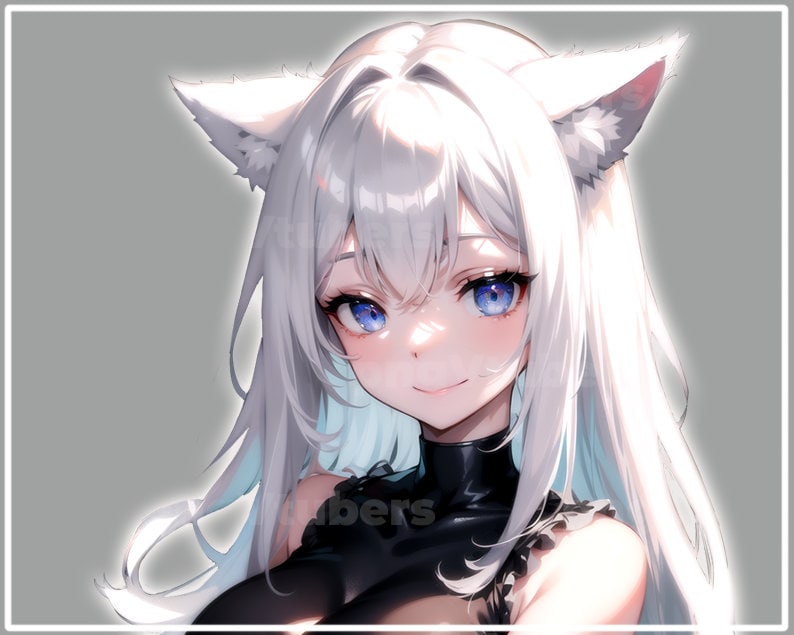 Pngtuber White Arctic Wolf Girl 2d Vtuber / Premade & - Etsy Canada
