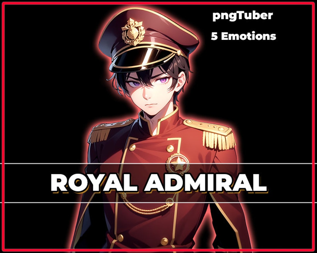 Pngtuber, Royal Admiral Man 2d Vtuber / Premade & Presetup Model With 5 ...
