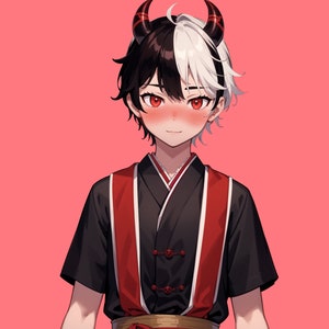 Modelo de Vtuber Oni Boy prediseñado: listo para transmitir, incluye ...