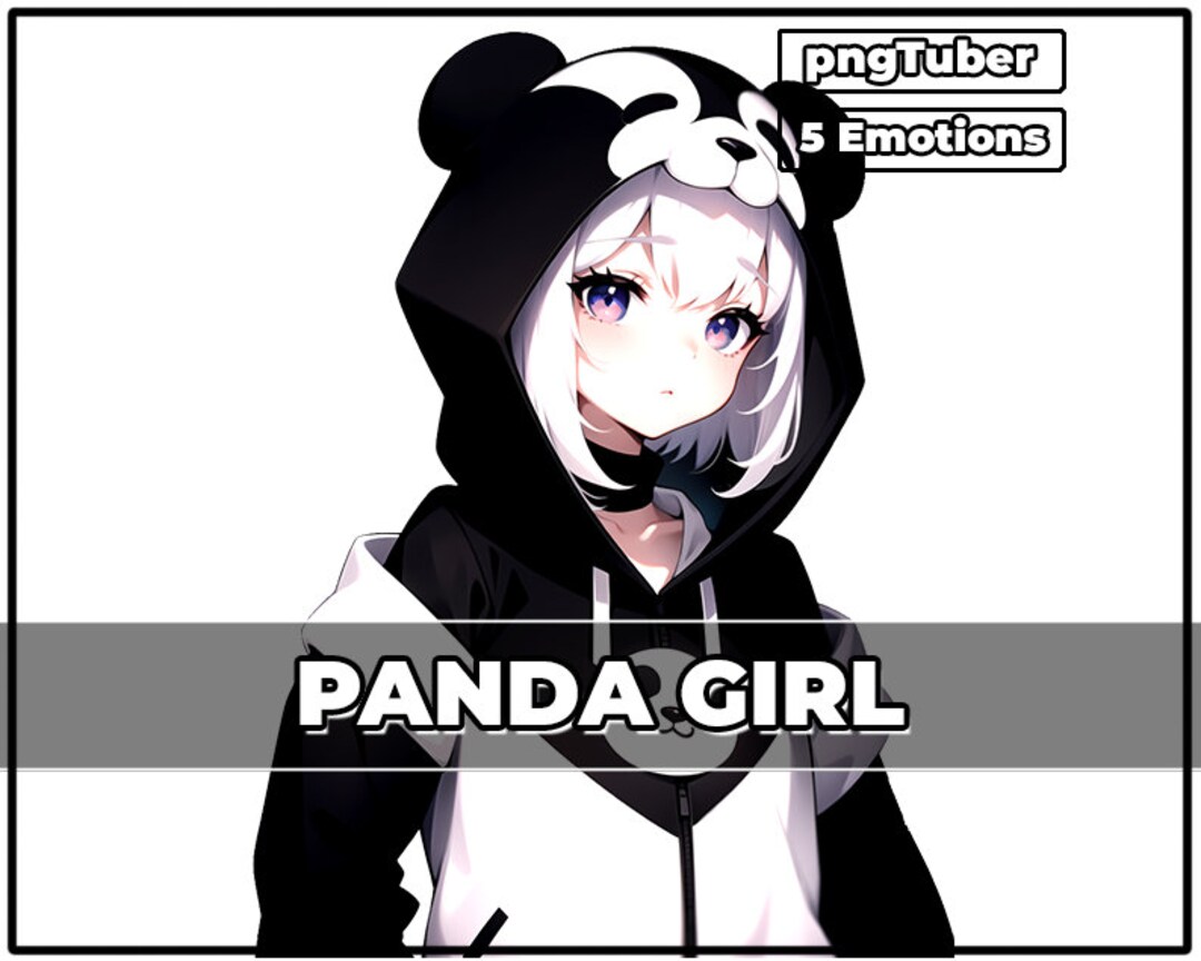 Pngtuber Panda Bear Hoodie Girl 2d Vtuber / Premade & - Etsy