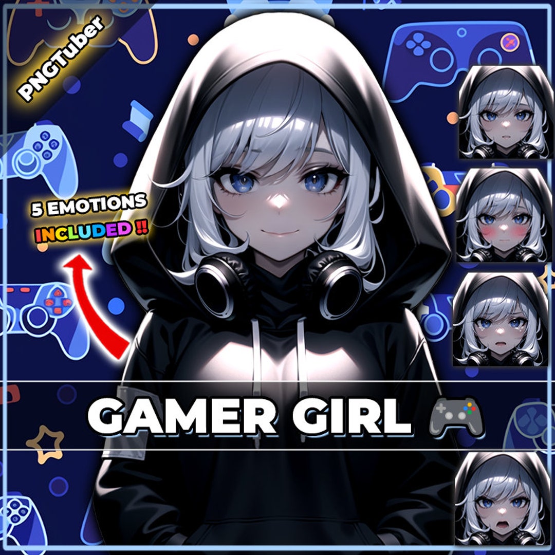 Pngtuber, Gamer Girl 2d Vtuber / Premade & Presetup Model With 5 ...