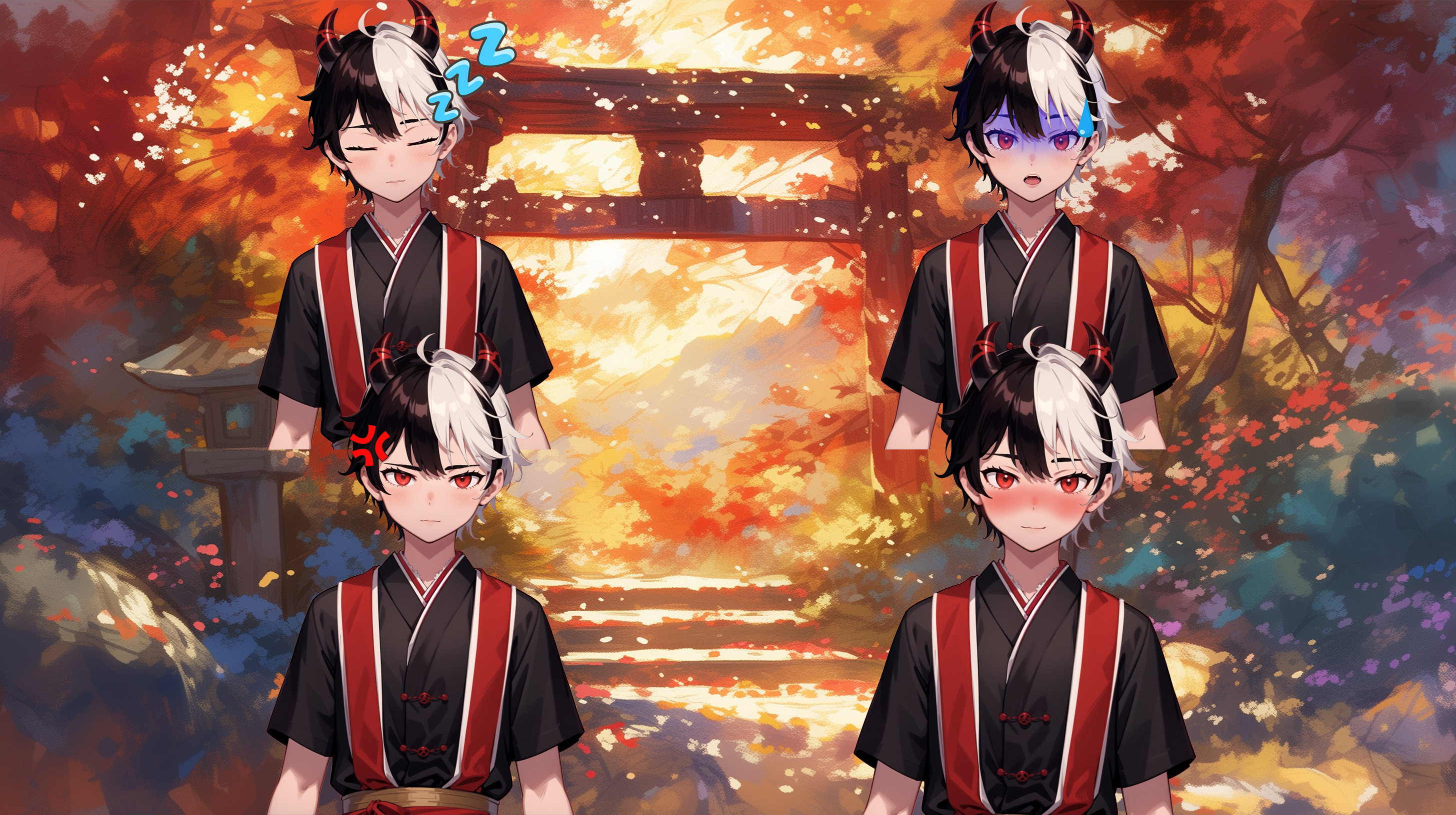 Red Oni Boy Vtuber Model: Premade + Pngtuber Pack - Etsy