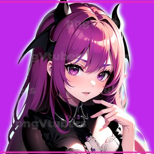 Pngtuber, Purple Succubus Girl 2d Vtuber / Premade & Presetup Model ...