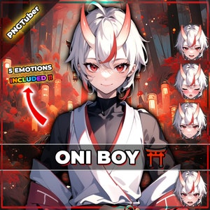 Oni Boy Pngtuber Model: 5 Emotions, Ready to Stream - Etsy