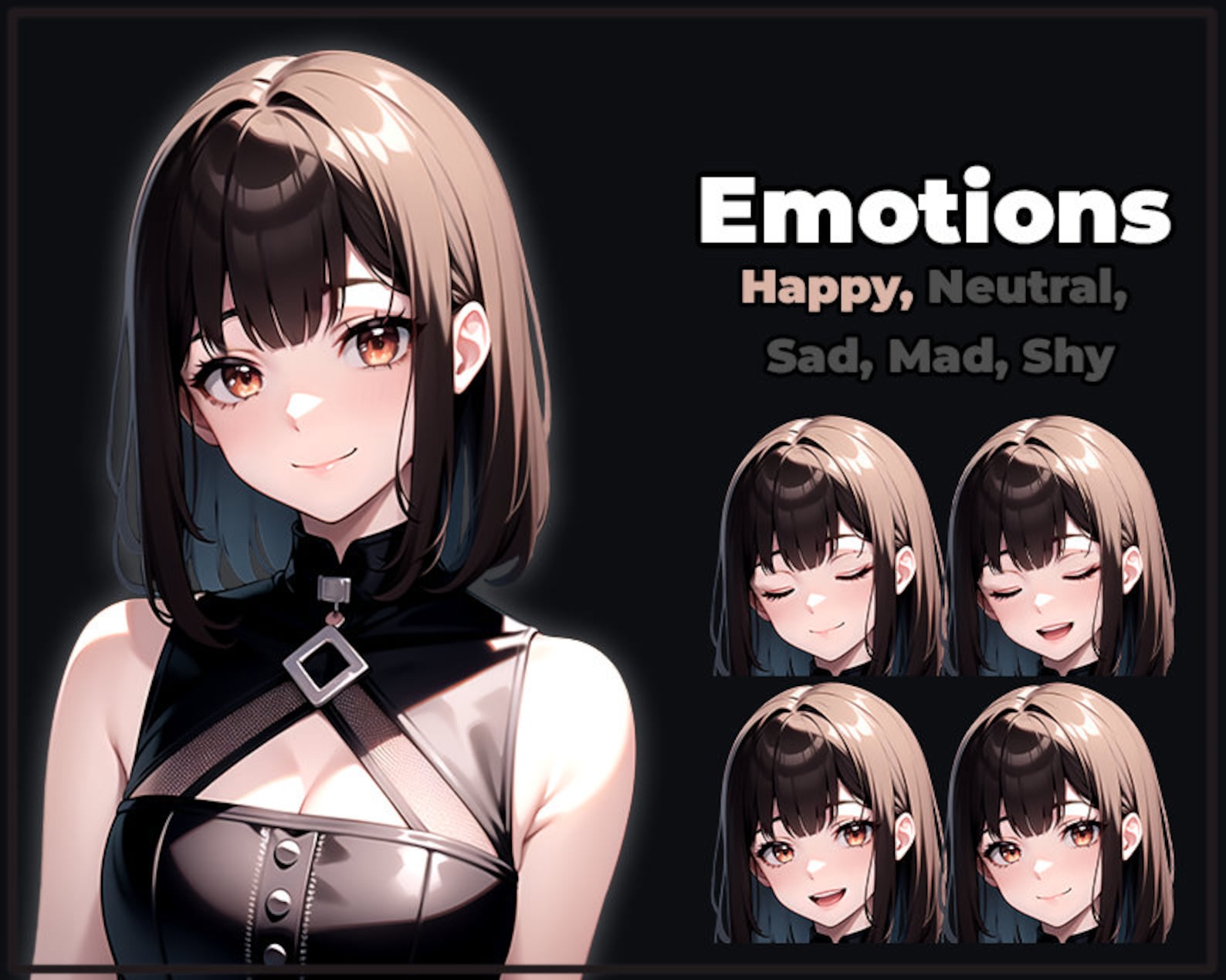 PngTuber Soft Goth Girl 2d Vtuber / Modelo prefabricado y - Etsy México