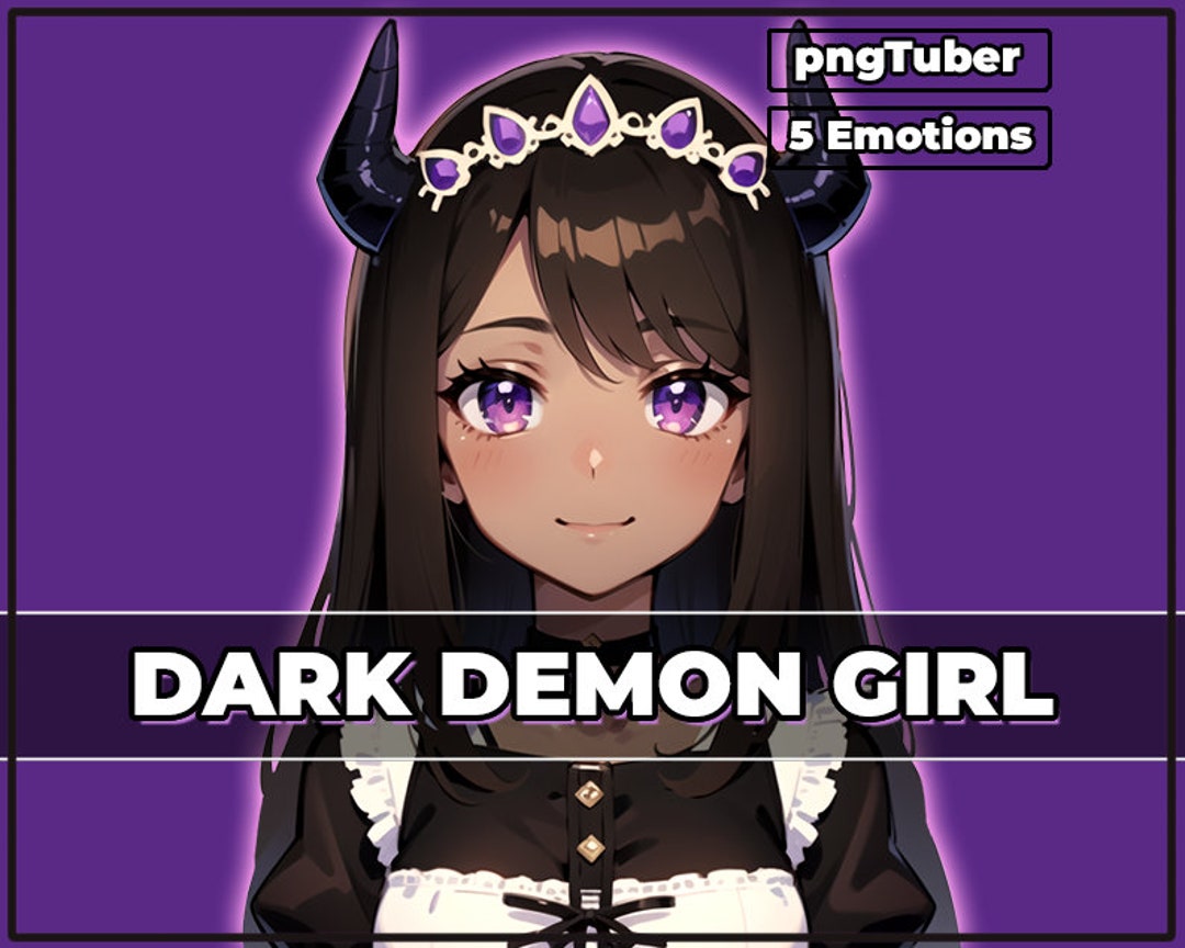 Pngtuber, Dark Demon Girl 2d Vtuber / Premade & Presetup Model With 5 ...