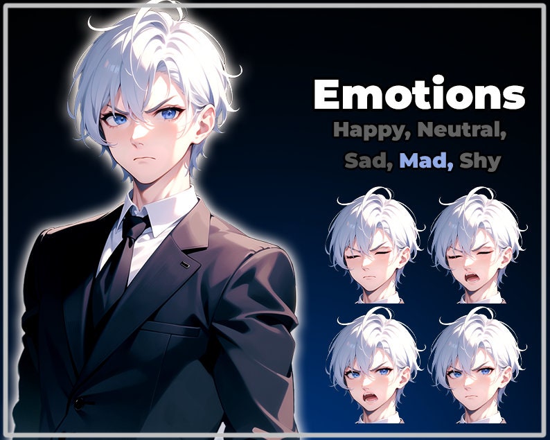 Pngtuber, Suit Millionaire Man 2d Vtuber / Premade & Presetup Model ...