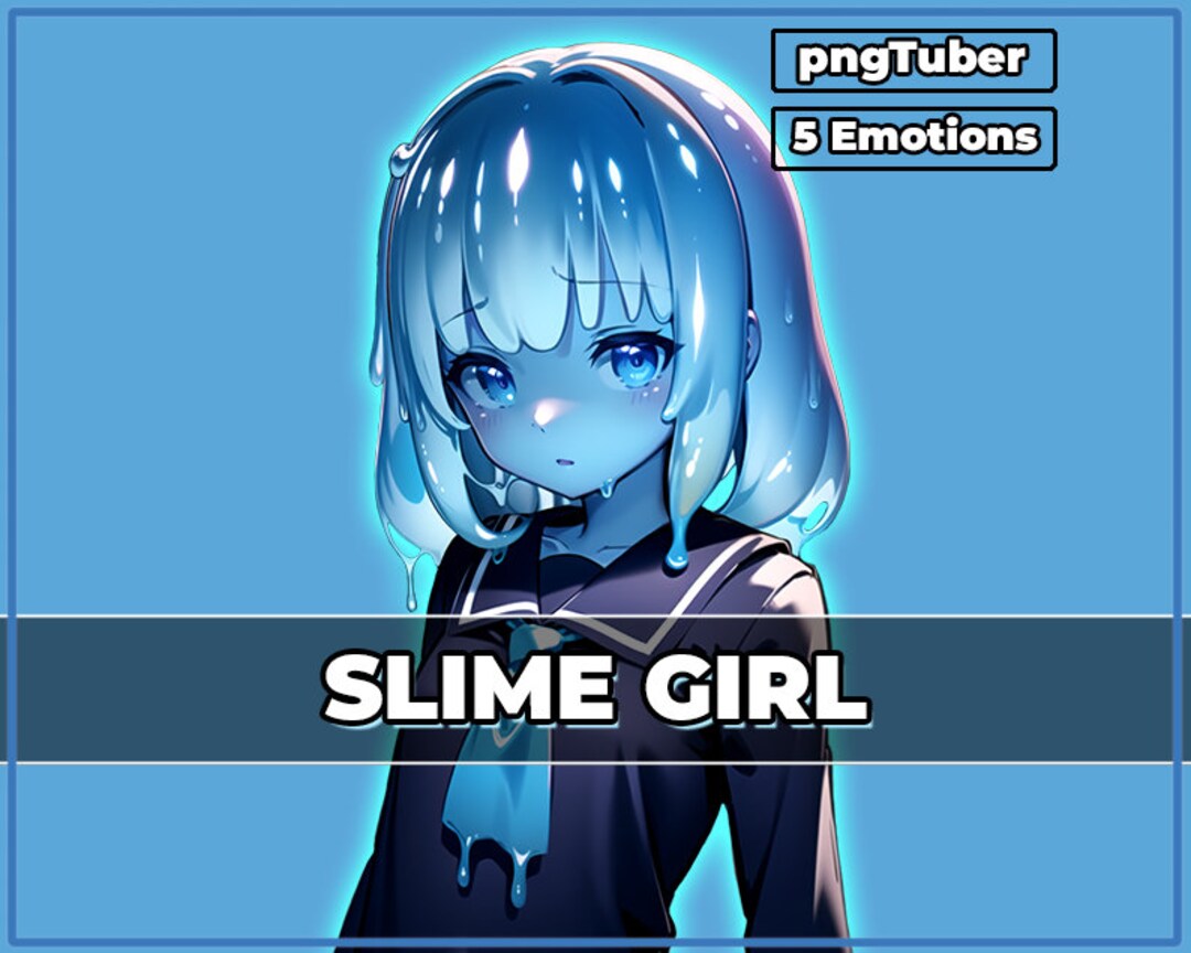 Pngtuber Blue Slime Ooze Girl 2d Vtuber / Premade & Presetup - Etsy