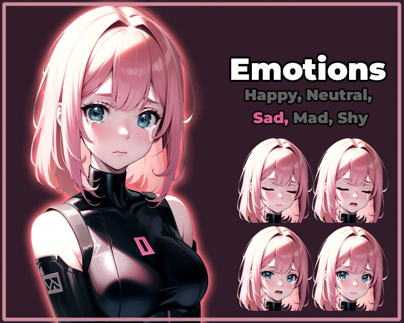 Pngtuber AI Cyborg Girl 2d Vtuber / Premade & Presetup Model - Etsy