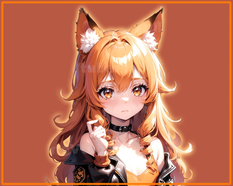 Pngtuber, Red/orange Fox Girl 2d Vtuber / Premade & Presetup Model With ...