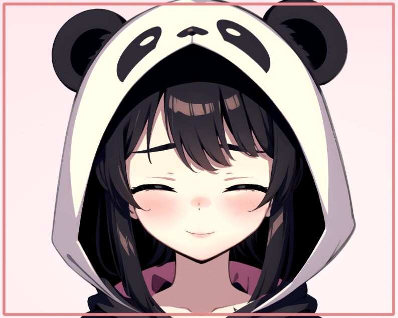 Premade Panda Girl Vtuber Model: Pink Hoodie, Vtube Studio - Etsy