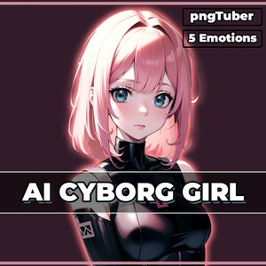 Pngtuber, AI Cyborg Girl 2d Vtuber / Premade & Presetup Model With 5 ...