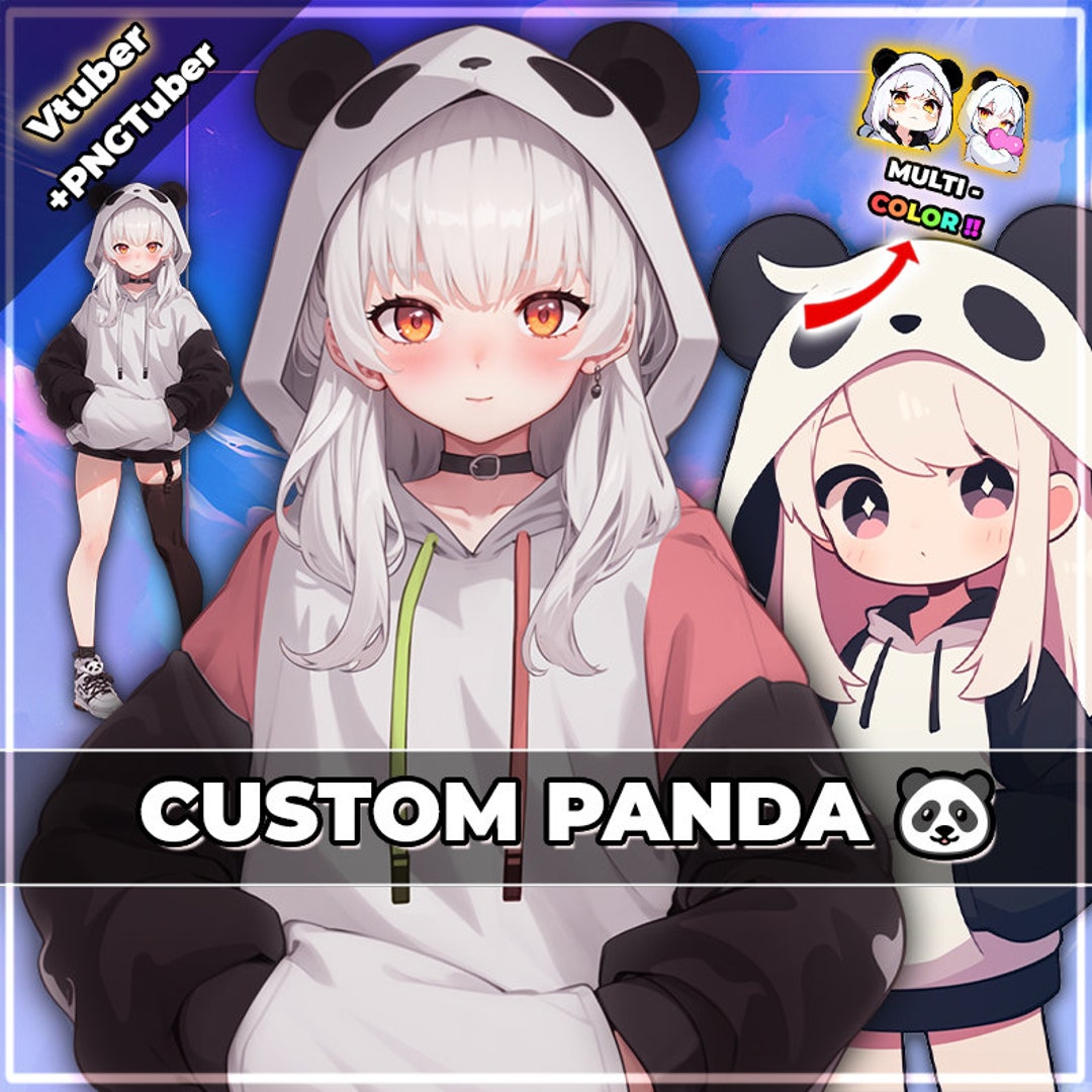 Vtuber listo para usar, paquete personalizado de Vtuber y PNGTuber de Panda Girl, listo para ...